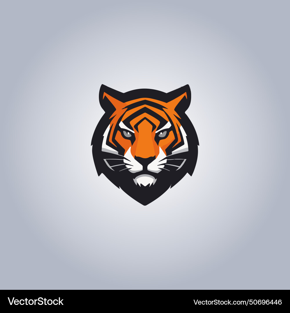Logo tiger cyberpunk design icon Royalty Free Vector Image