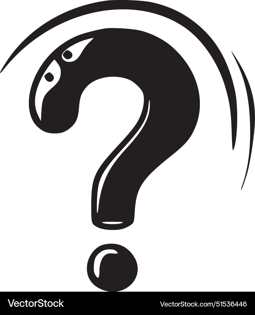 Question - minimalist and simple silhouette Vector Image