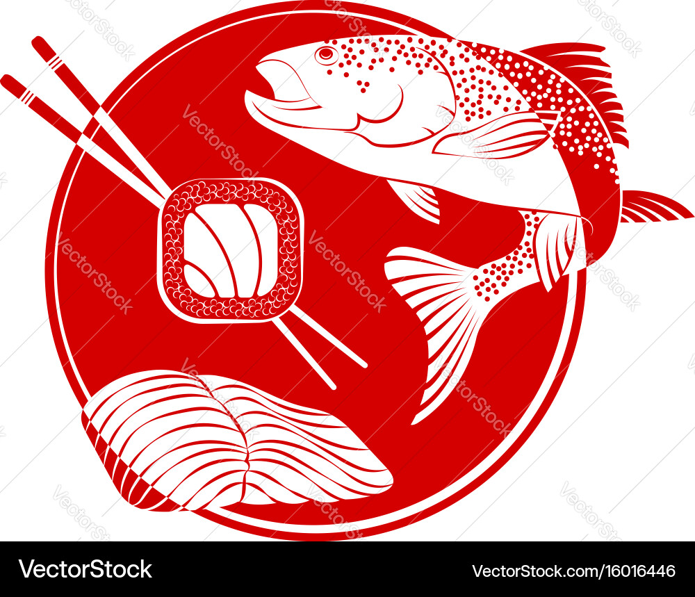 Sushi fish Royalty Free Vector Image - VectorStock