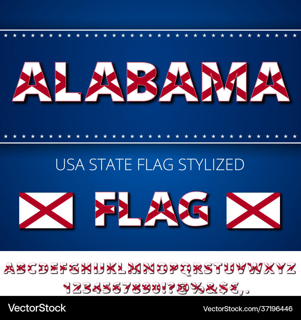 Usa state font Royalty Free Vector Image - VectorStock
