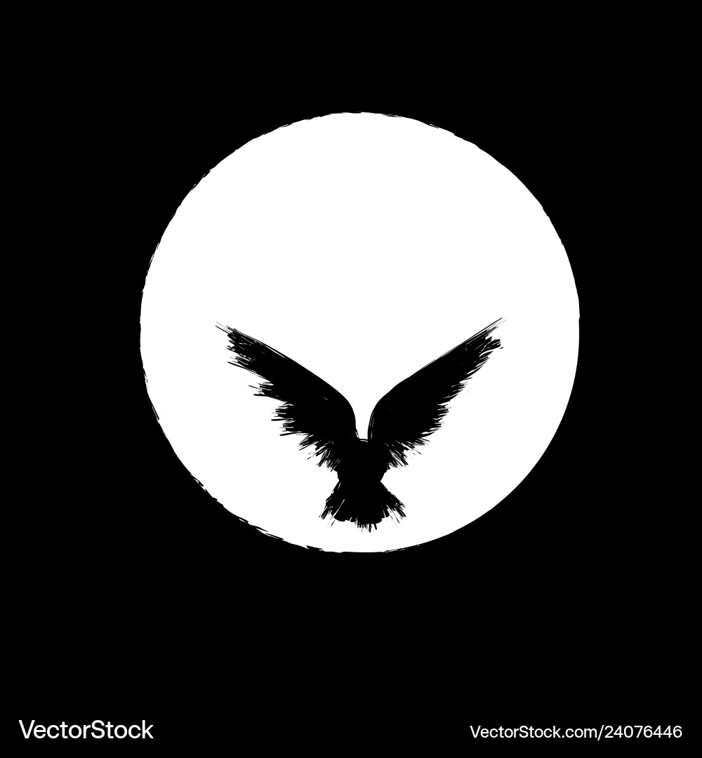 White moon raven Royalty Free Vector Image - VectorStock