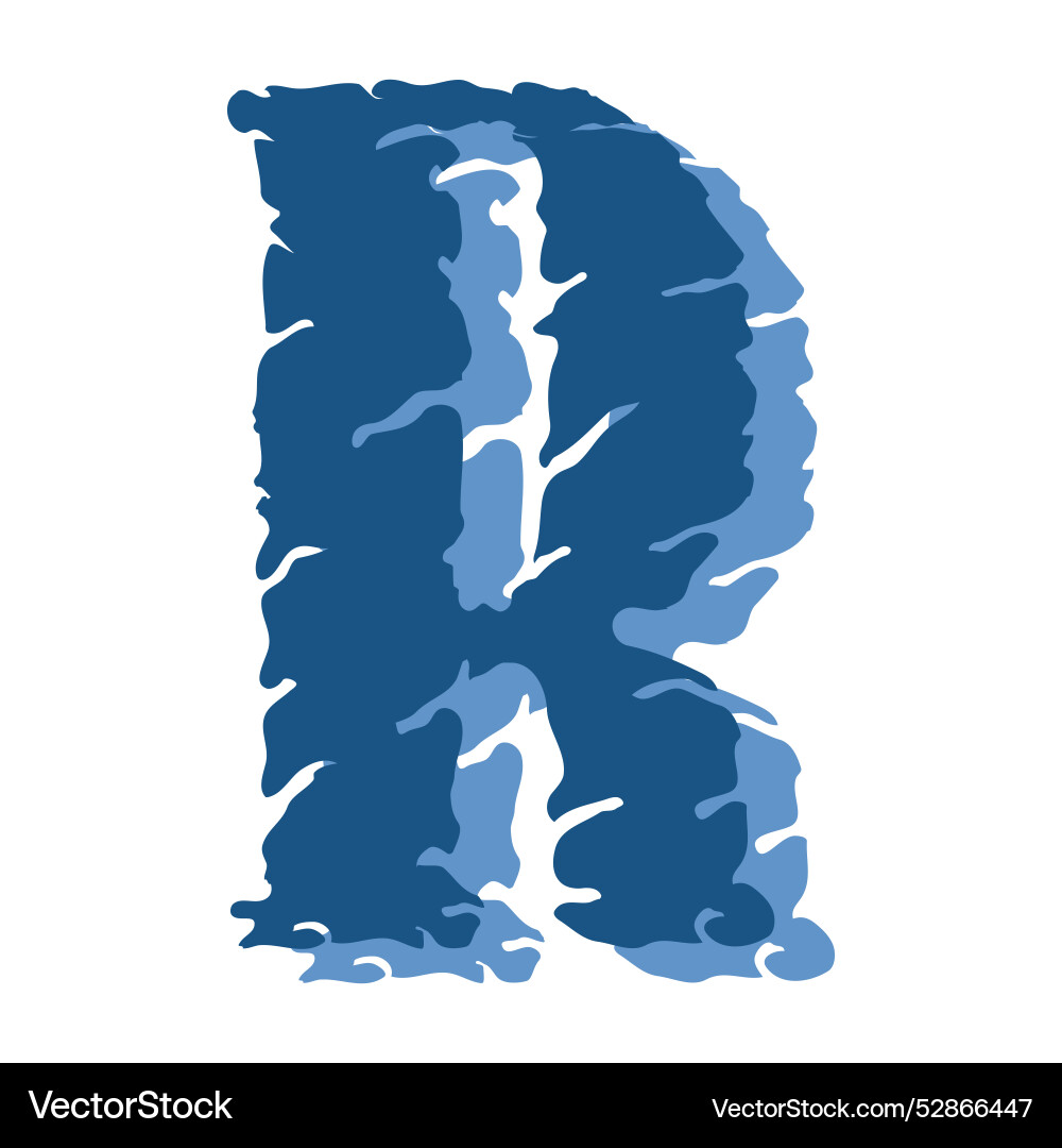 Art stone initial caps font capital letter r Vector Image