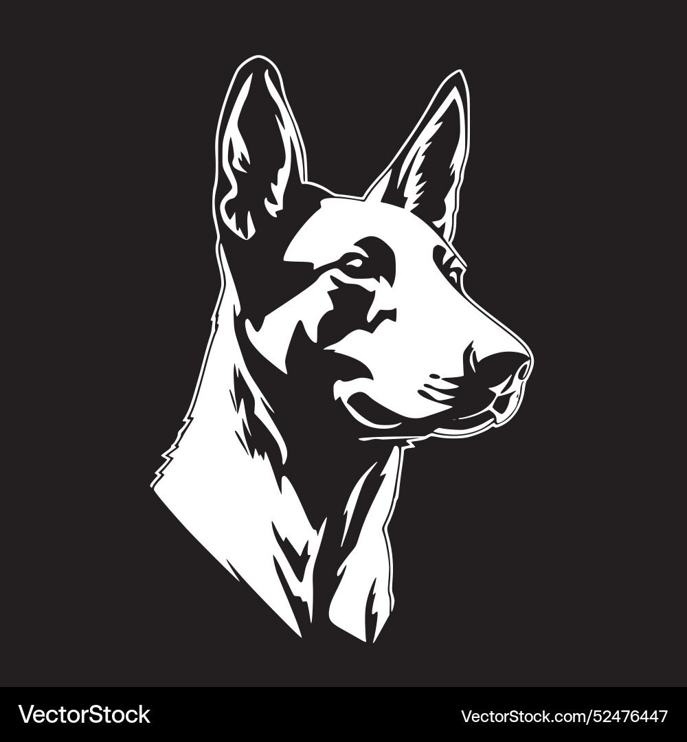 Australian kelpie - black and white isolated icon Vector Image