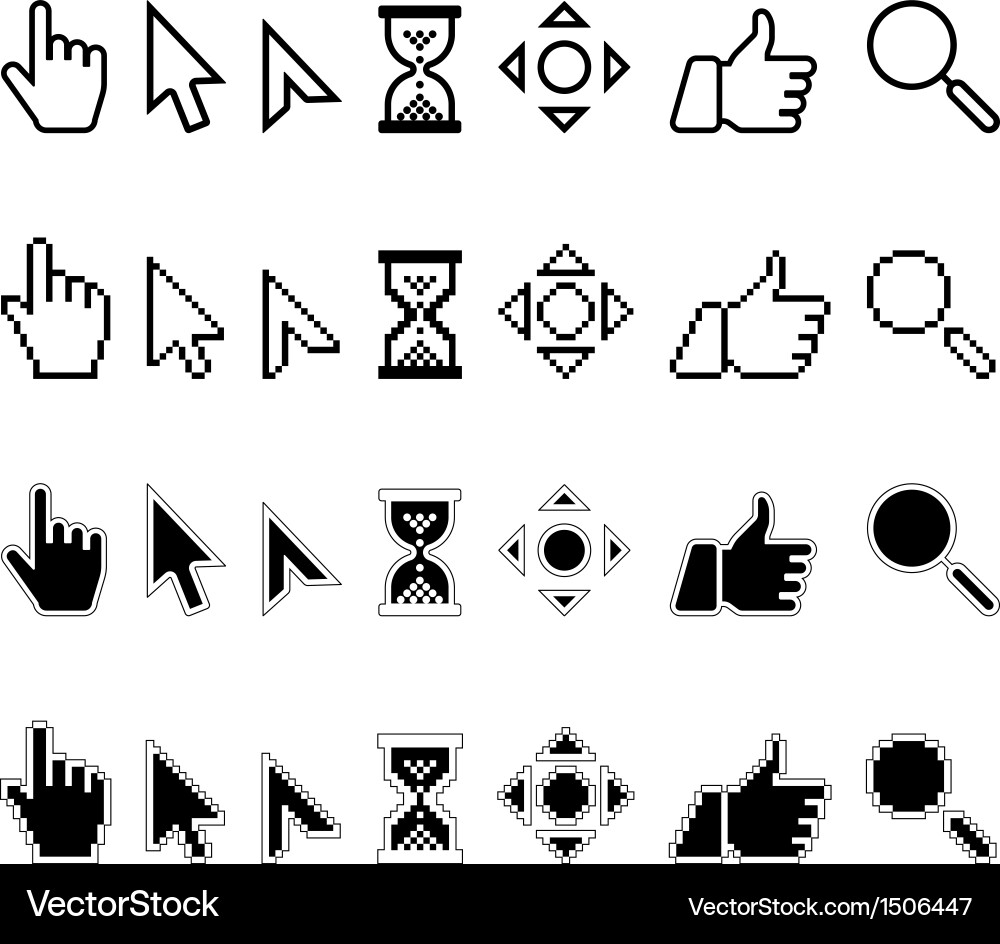 Cursors Set Lizenzfreies Vektorbild - VectorStock