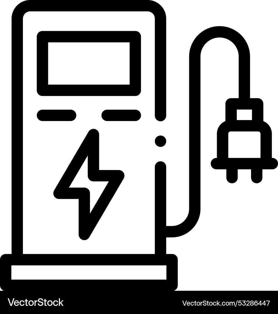 Electric station icon thin linear style design Vector Image Electric station icon thin linear style design Vector Image