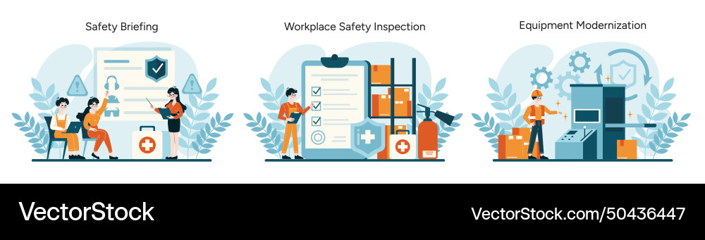 Engaging in safety briefings thorough workplace Vector Image
