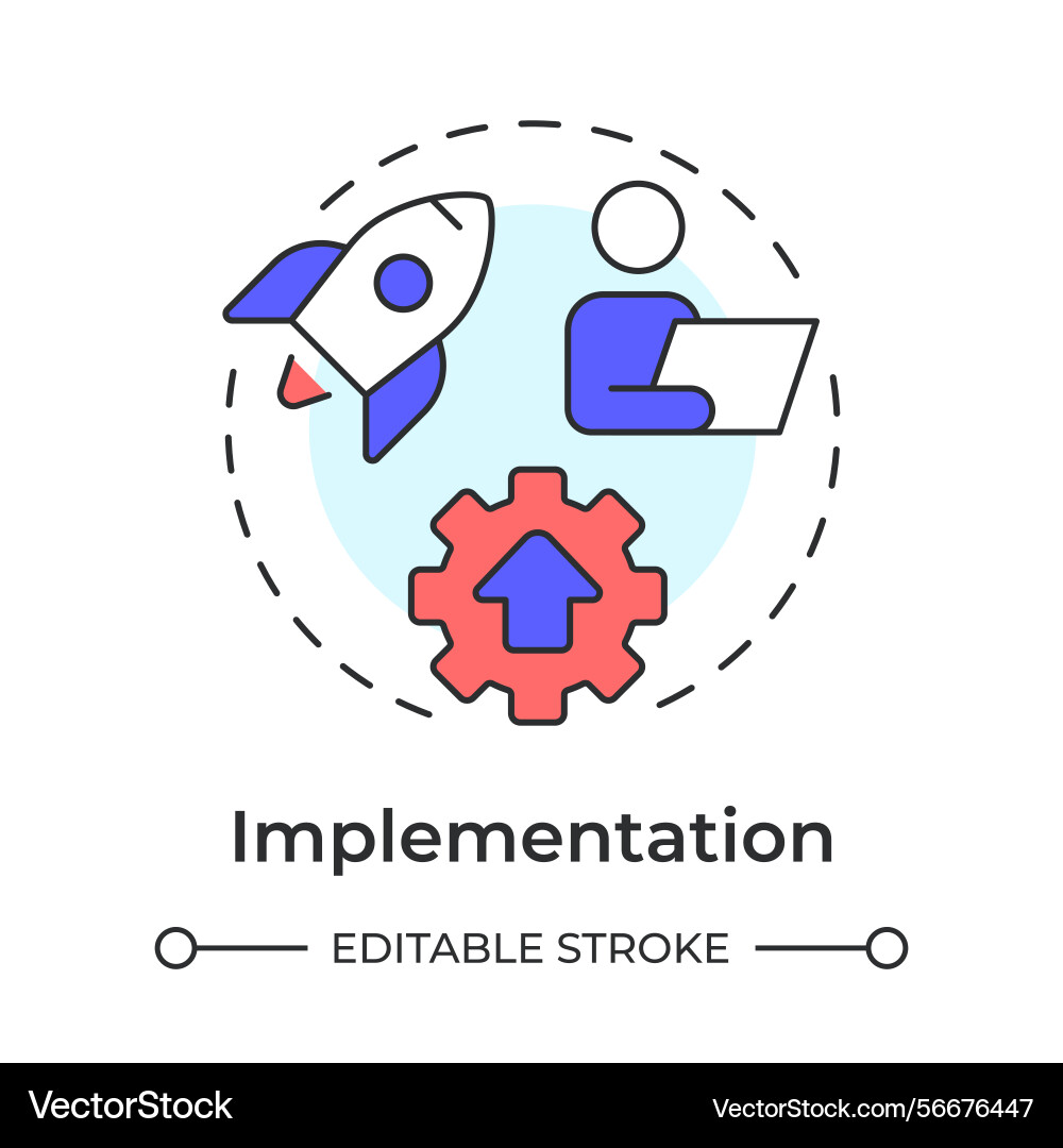 Implementation multi color concept icon Royalty Free Vector