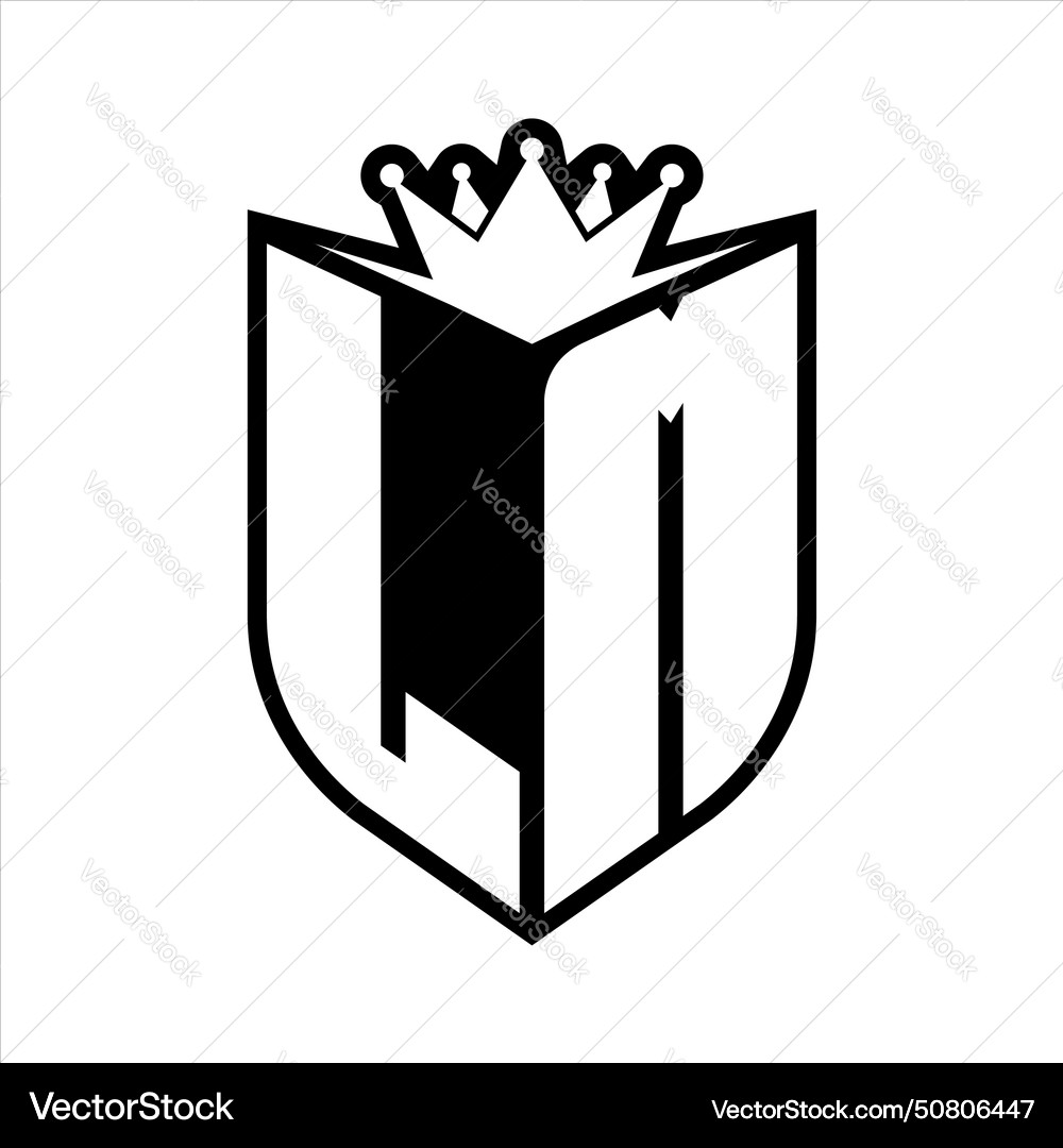 Lm letter bold monogram with shield shape Vector Image