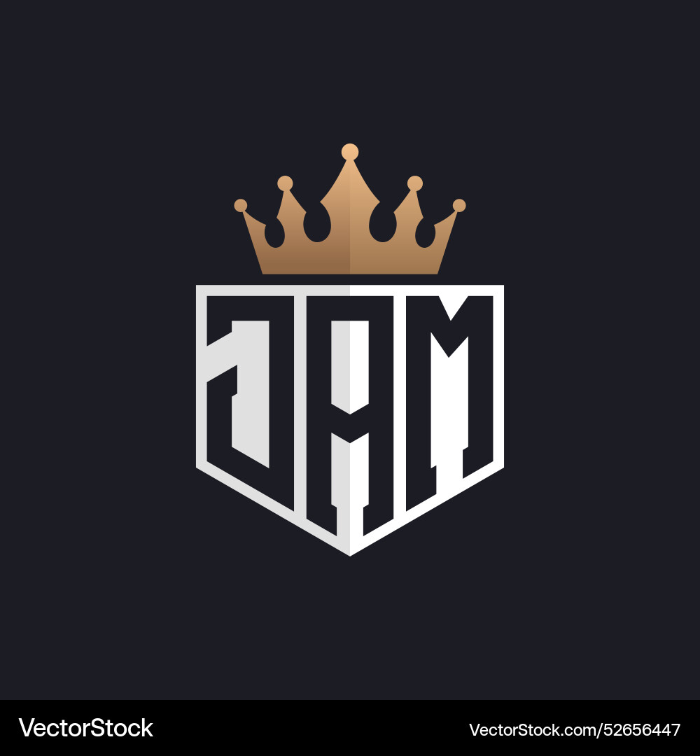 Luxury jam logo with crown elegant initials Vector Image