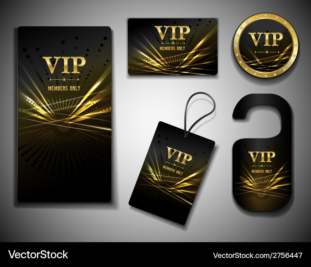 Luxury VIP Cards Set Royalty Free Vector Image