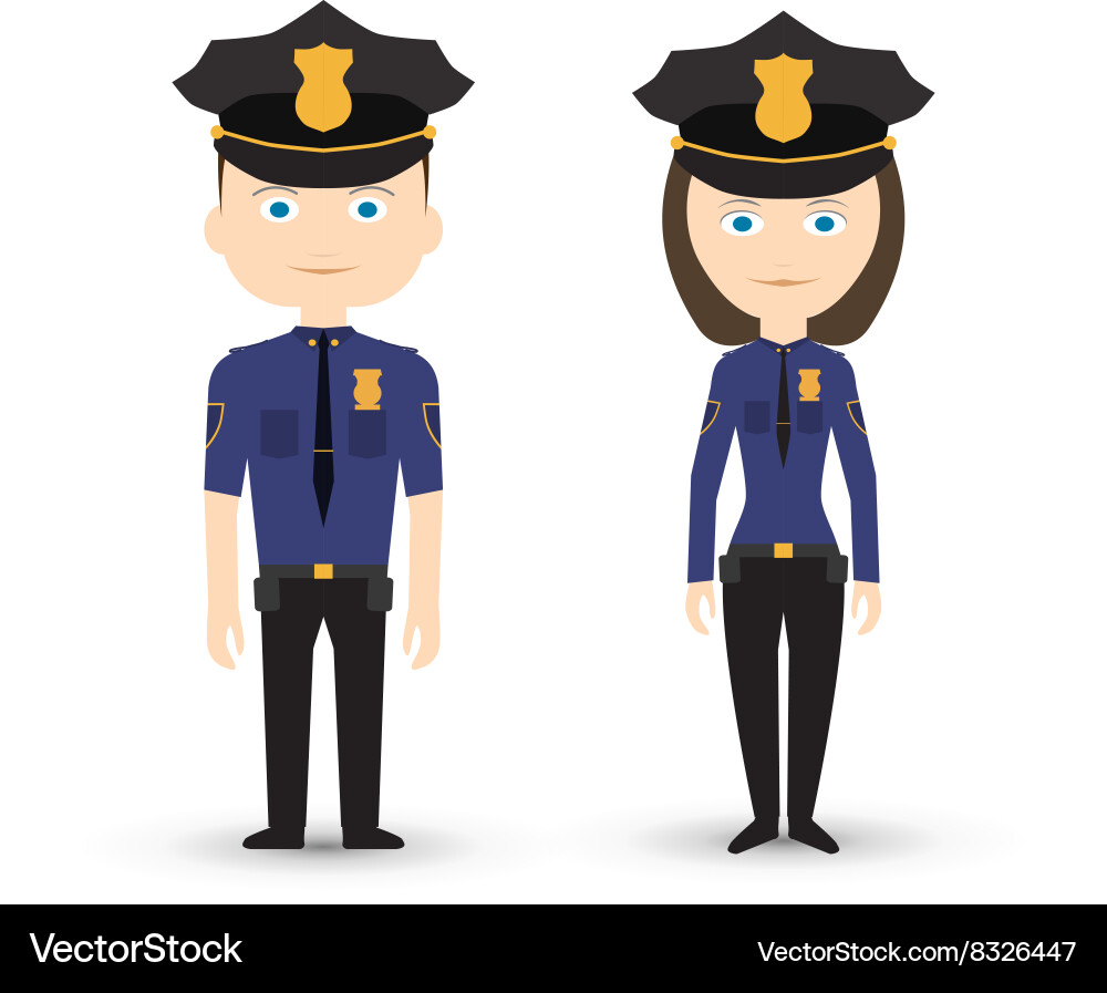 Police Officer Duo Royalty Free Vector Image - VectorStock