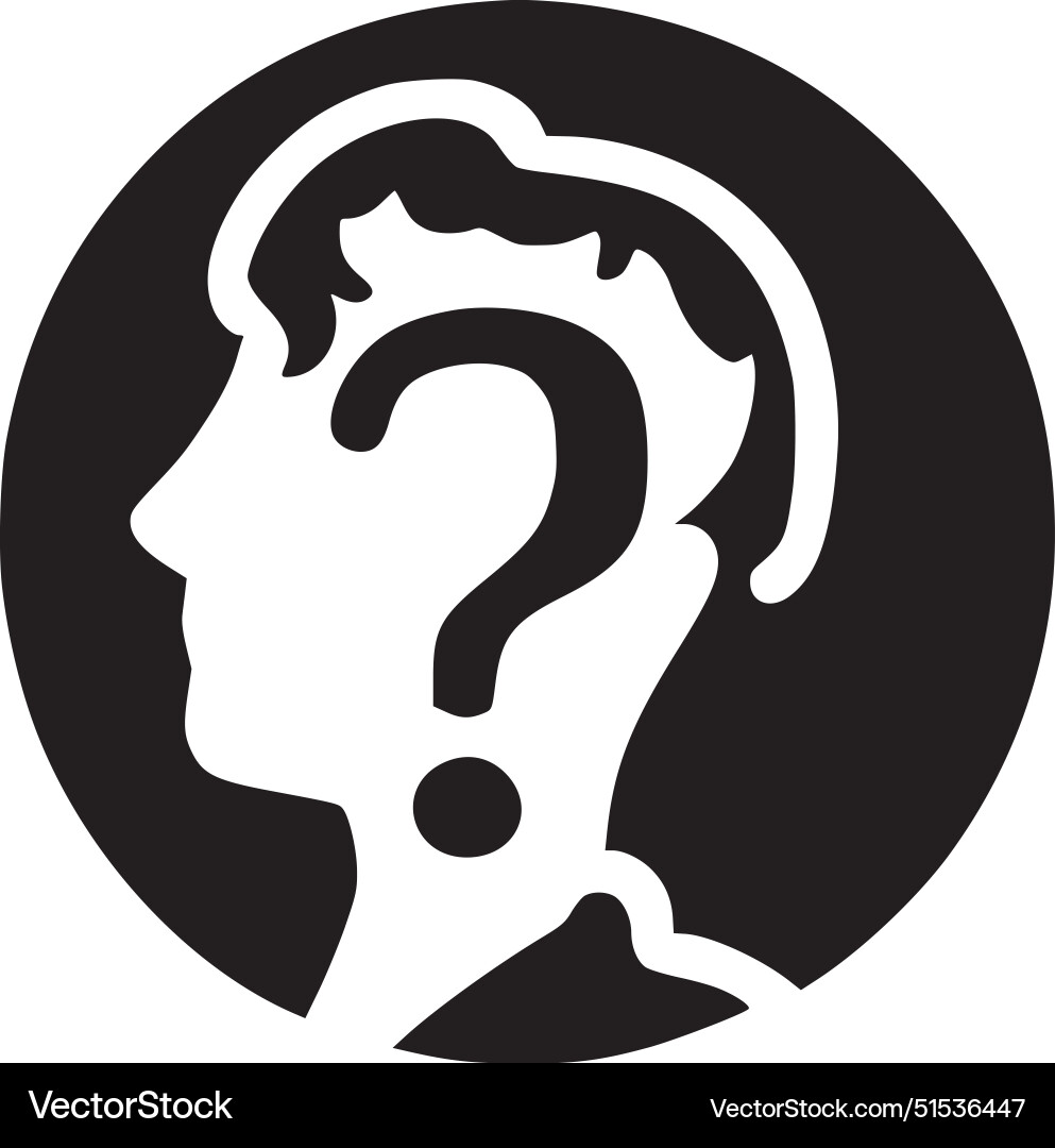 Question - black and white Royalty Free Vector Image