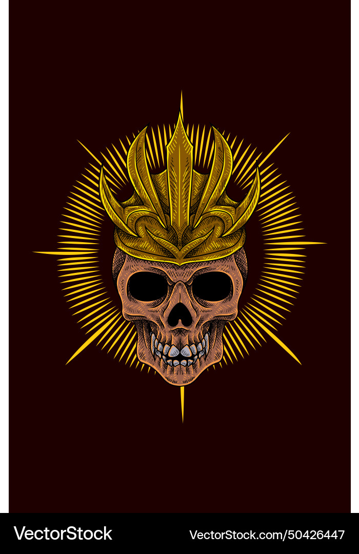 Skull with crown Royalty Free Vector Image - VectorStock