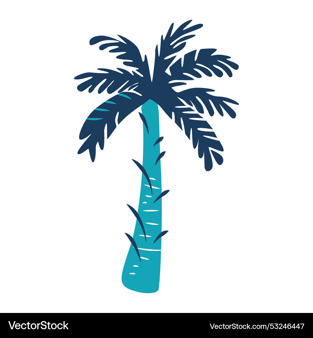 Stylized palm tree with bright colors Royalty Free Vector