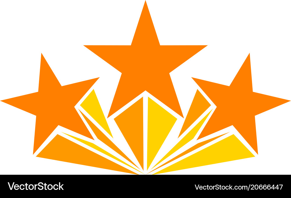 Three star modern Royalty Free Vector Image - VectorStock