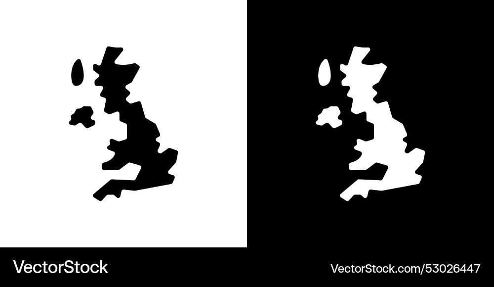 United kingdom map icon logo set Royalty Free Vector Image