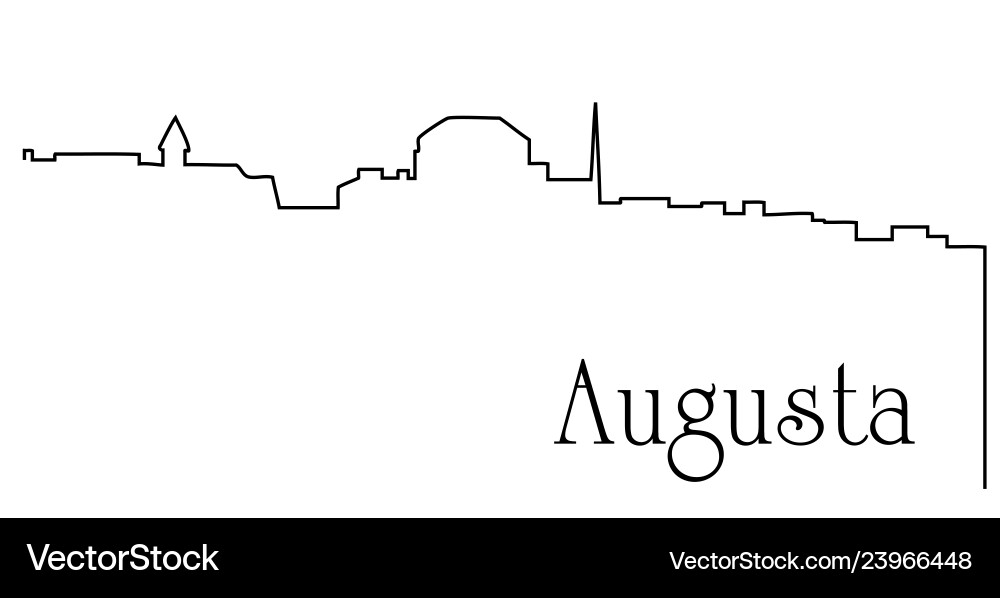 Augusta Stadt eine Linie Zeichnung Lizenzfreies Vektorbild