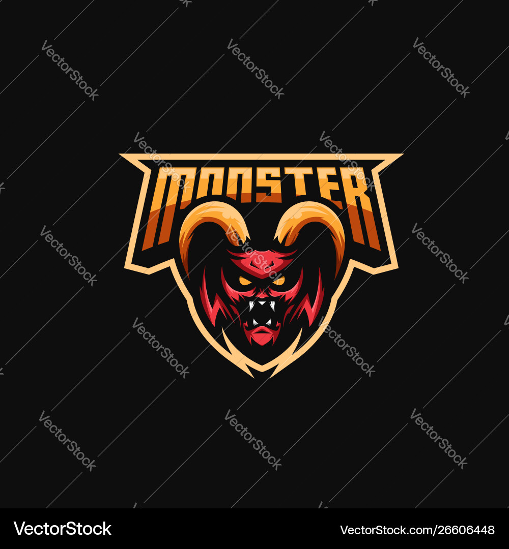Awesome monster logo Royalty Free Vector Image