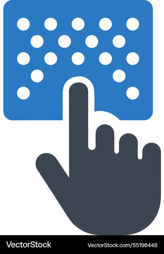 Braille keyboard icon Royalty Free Vector Image