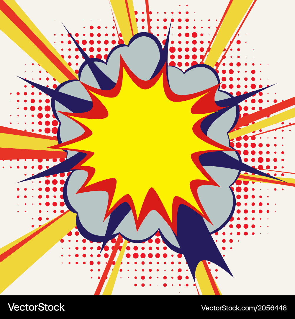 Cartoon sound drawing blank humor retro expl Vector Image