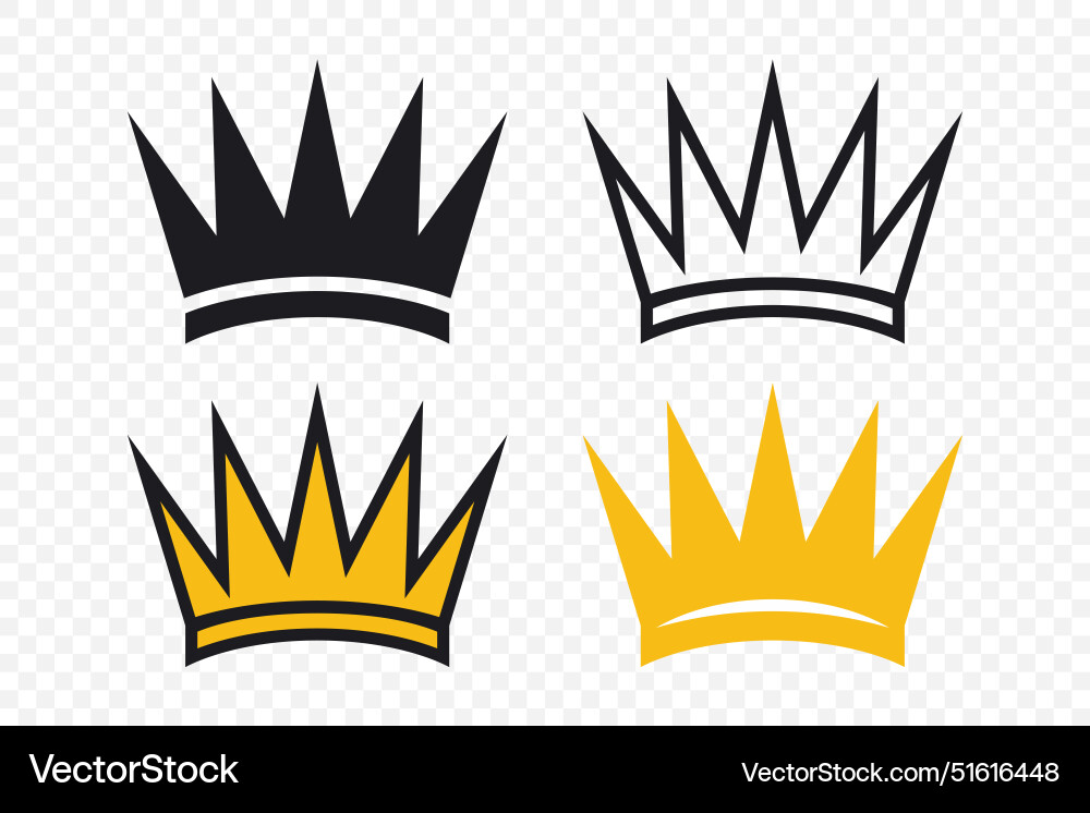 Crowns crown icon set collection Royalty Free Vector Image