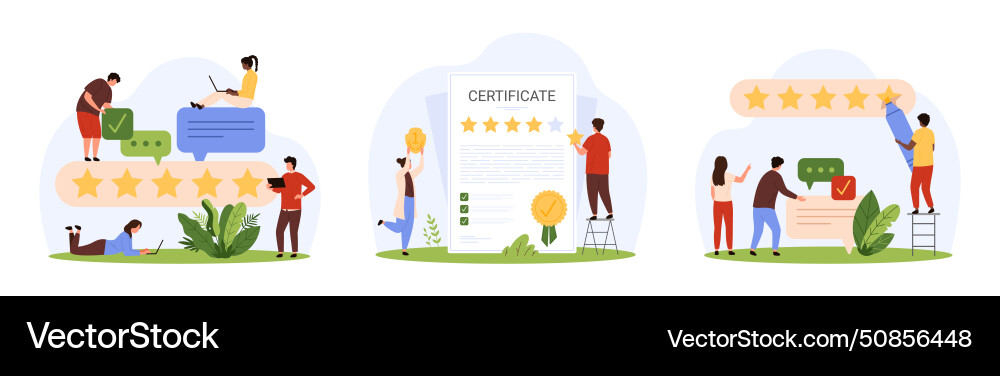 Customer feedback survey of clients opinion set Vector Image