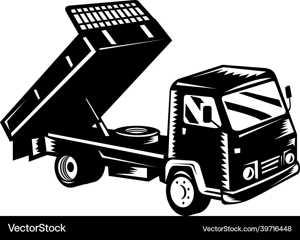 Dump truck dumper or tipper retro Royalty Free Vector Image