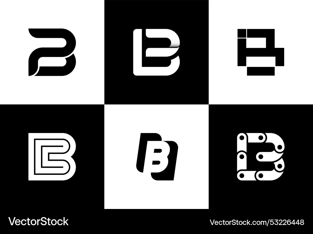 Letter b fonts and logo design Royalty Free Vector Image