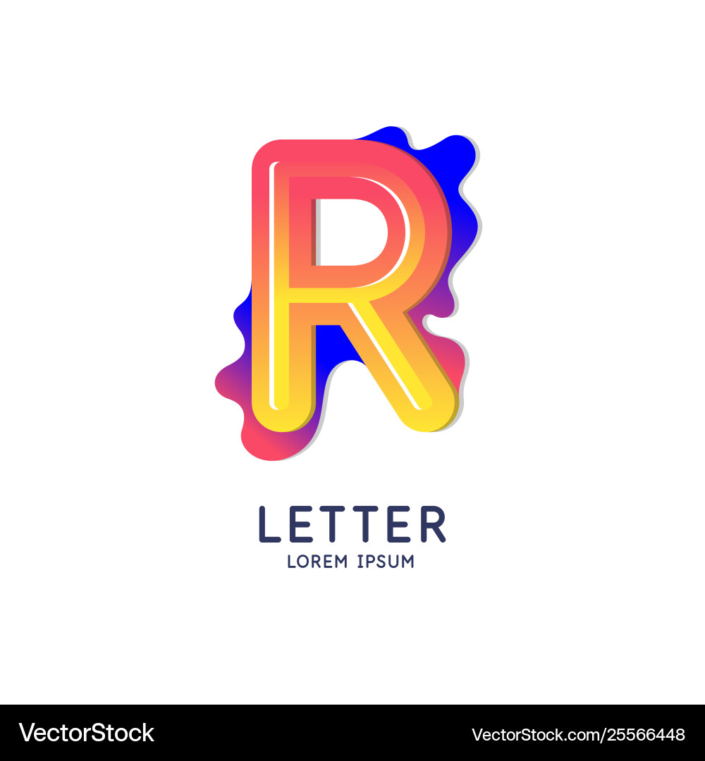 Letter r latin alphabet display Royalty Free Vector Image