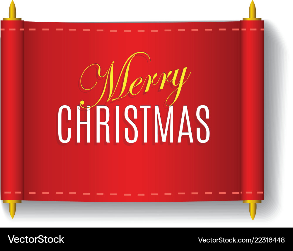 Merry christmas scroll Royalty Free Vector Image