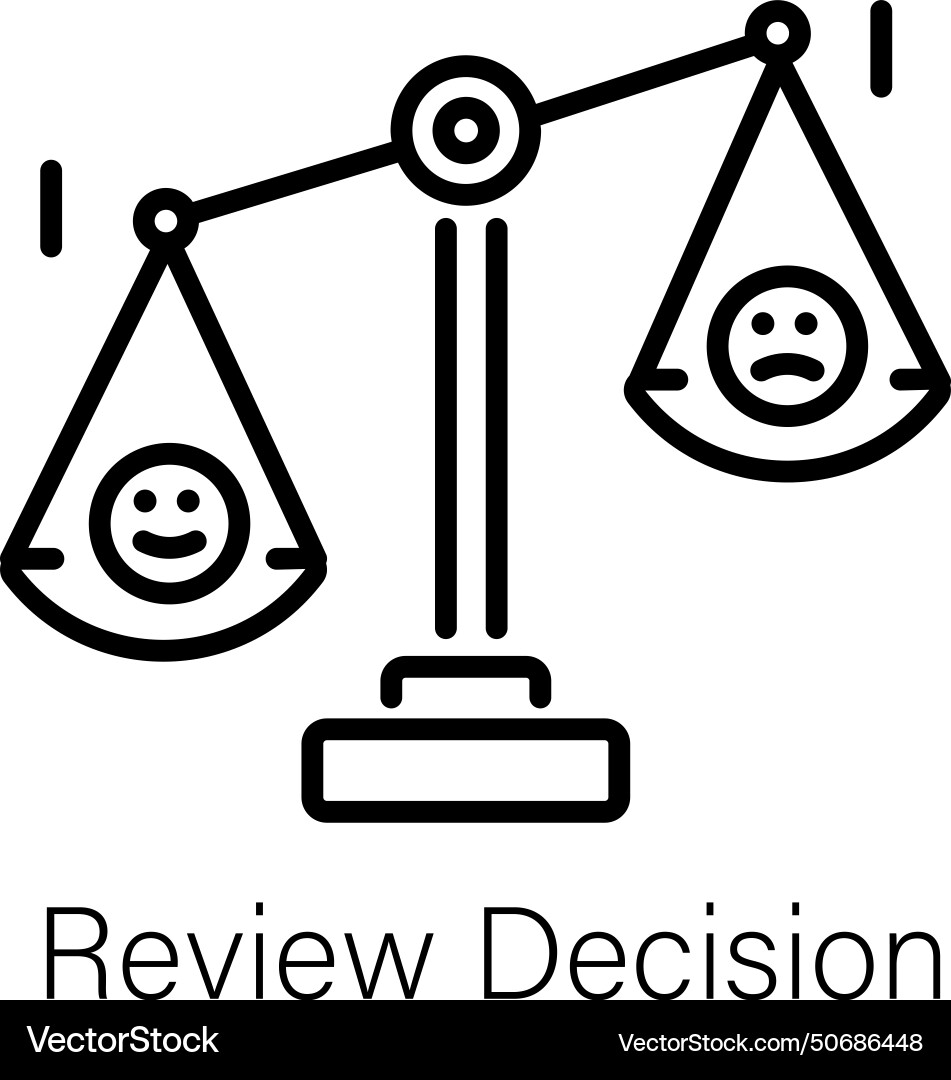 Review decision Royalty Free Vector Image - VectorStock