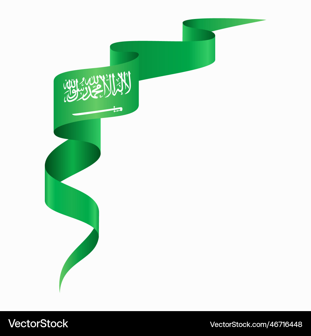 Saudi arabian flag wavy abstract background Vector Image