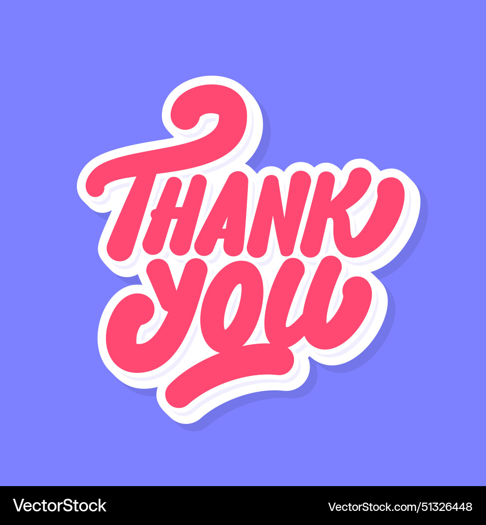 Thank you handwritten lettering banner Royalty Free Vector