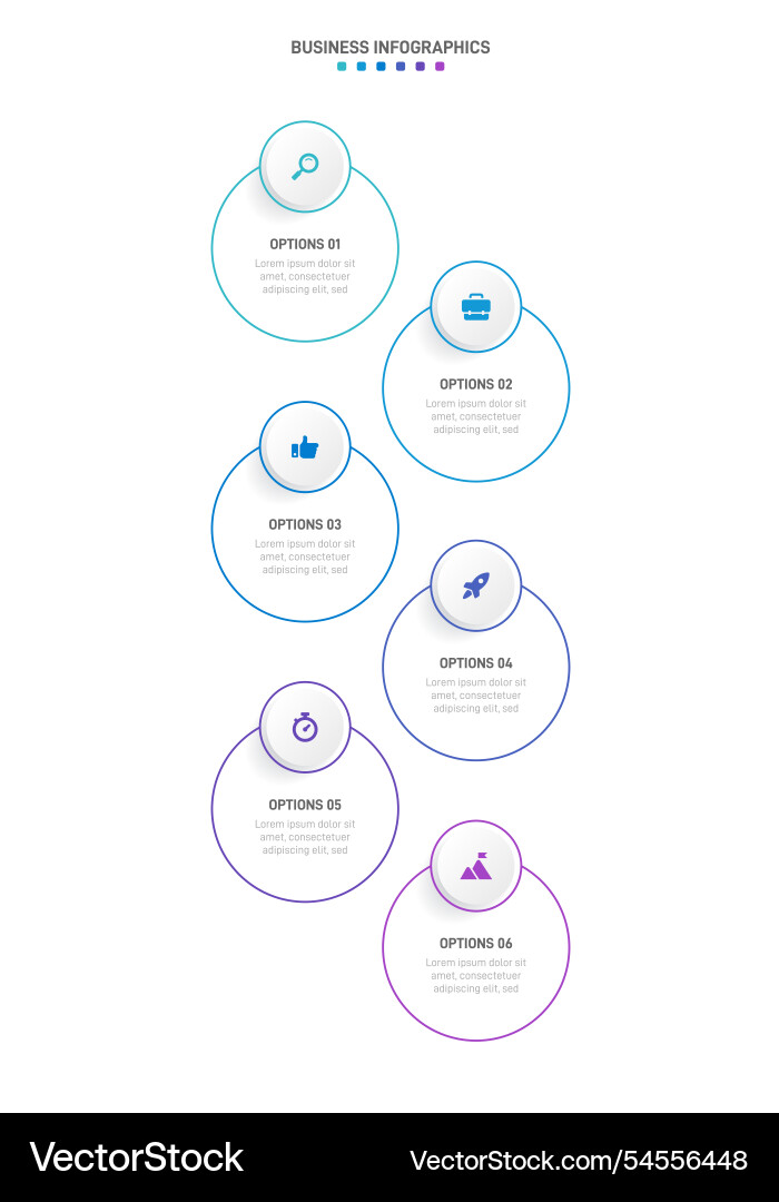 Vertical progress bar featuring 6 arrow-shaped Vector Image