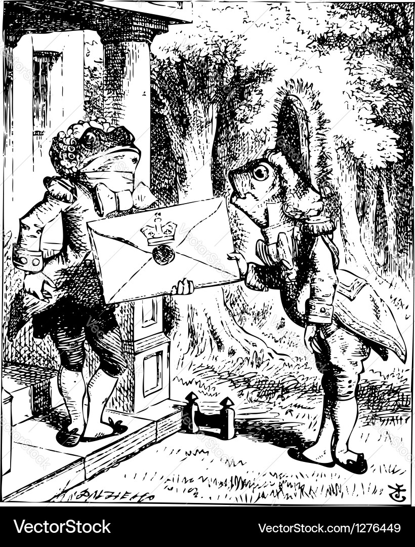 Alice's Adventures: The Frog and Servant Vector Image