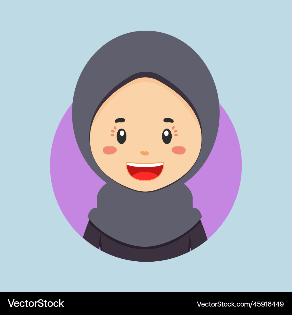 Avatar of a muslim character Royalty Free Vector Image