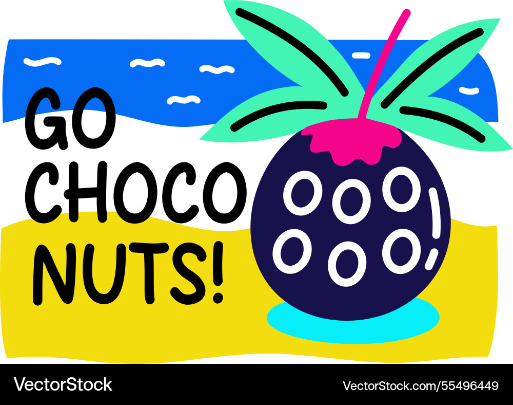 Beach coconut Royalty Free Vector Image - VectorStock