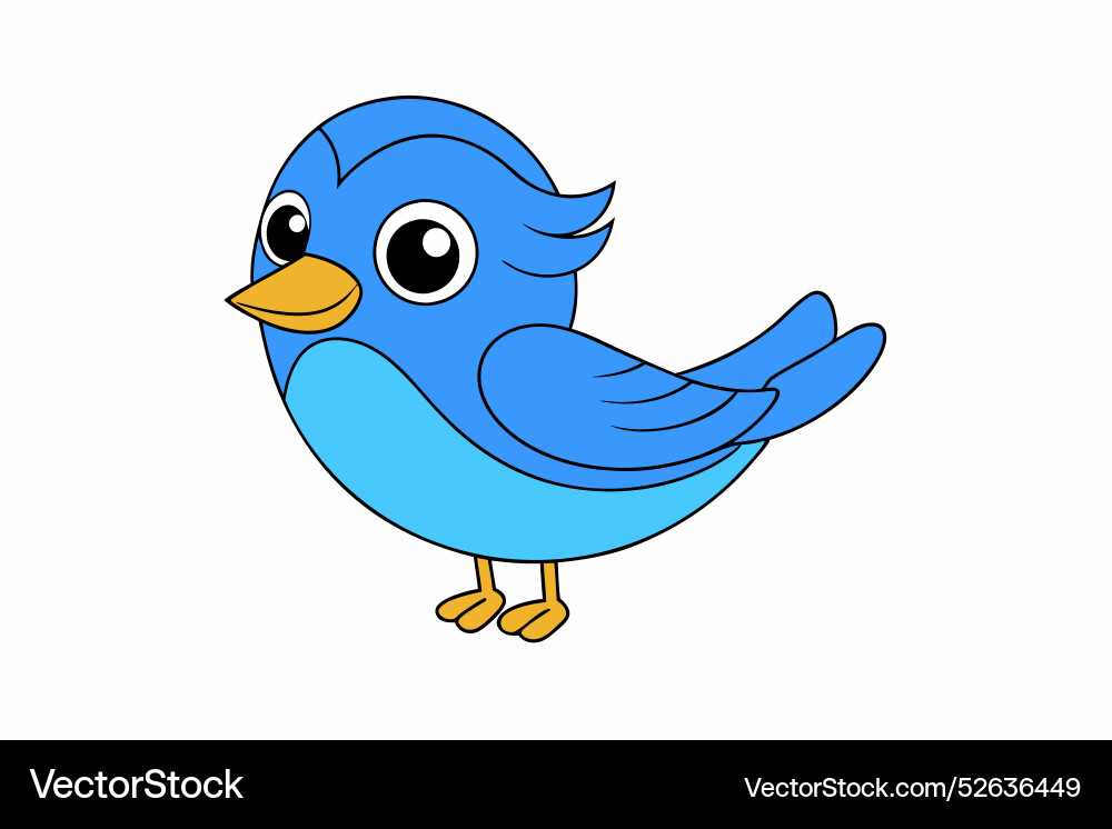 Cute eastern bluebird on white Royalty Free Vector Image