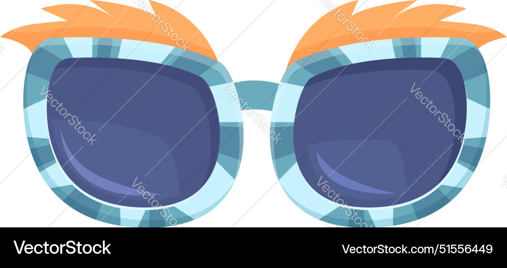 Funny blue sunglasses with orange eyebrows Vector Image