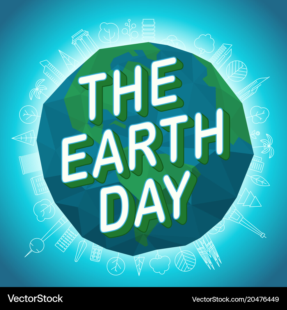 Happy earth day world environment concept Vector Image