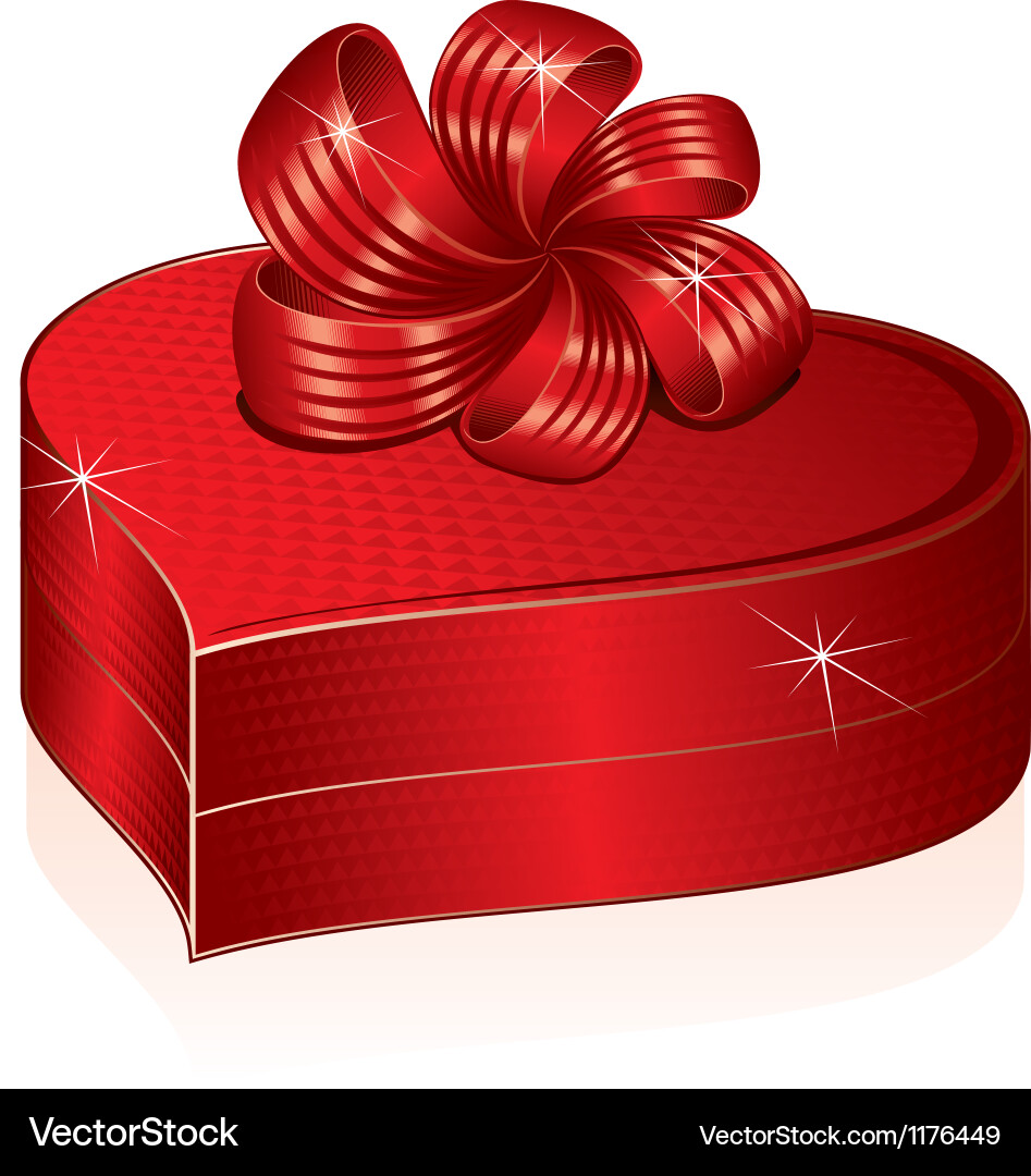 Heart shaped gift box picture Royalty Free Vector Image