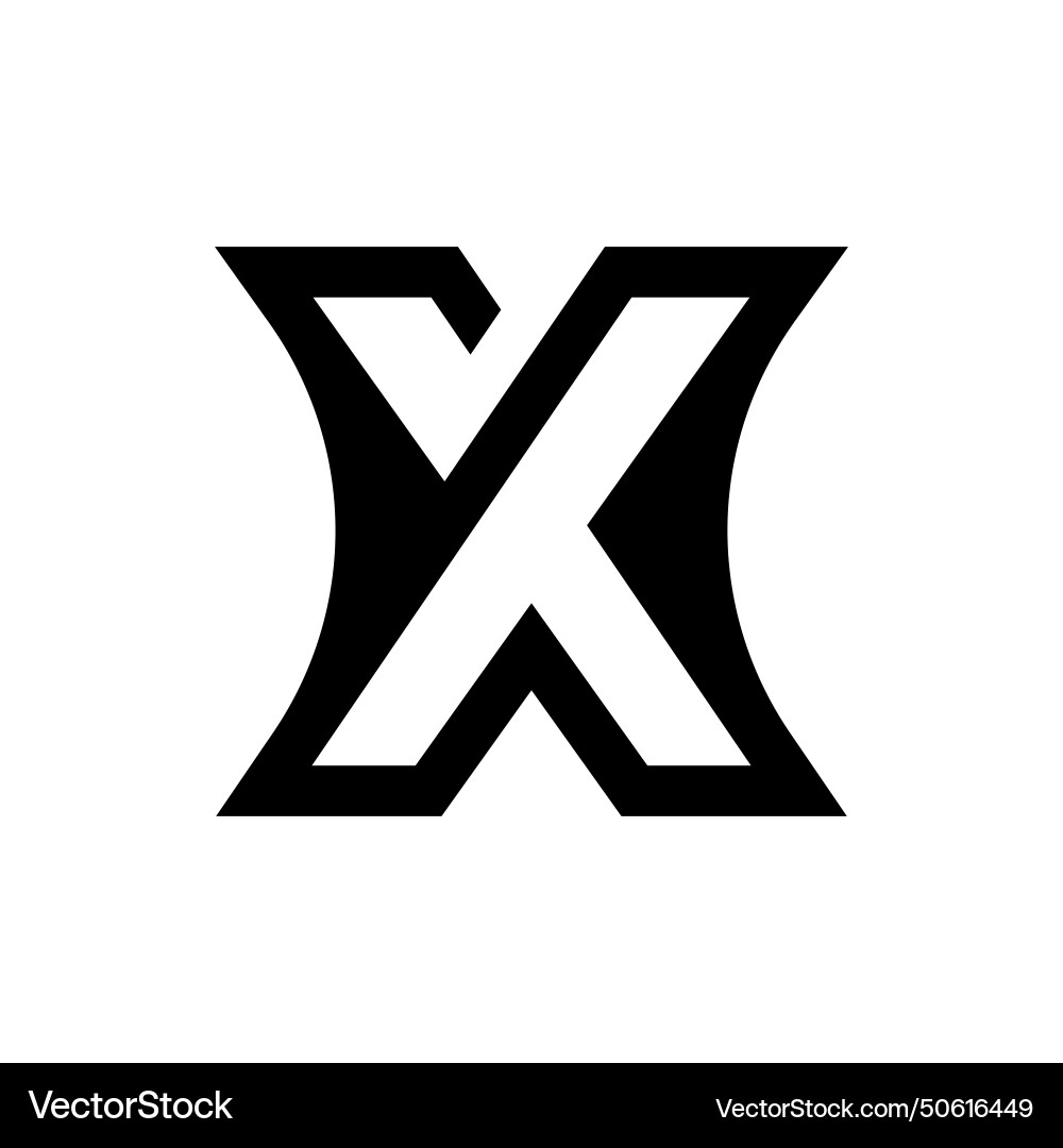 Letter tx or xt negative space line art creative Vector Image