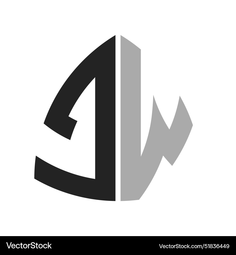 Modern creative jw logo design letter icon Vector Image