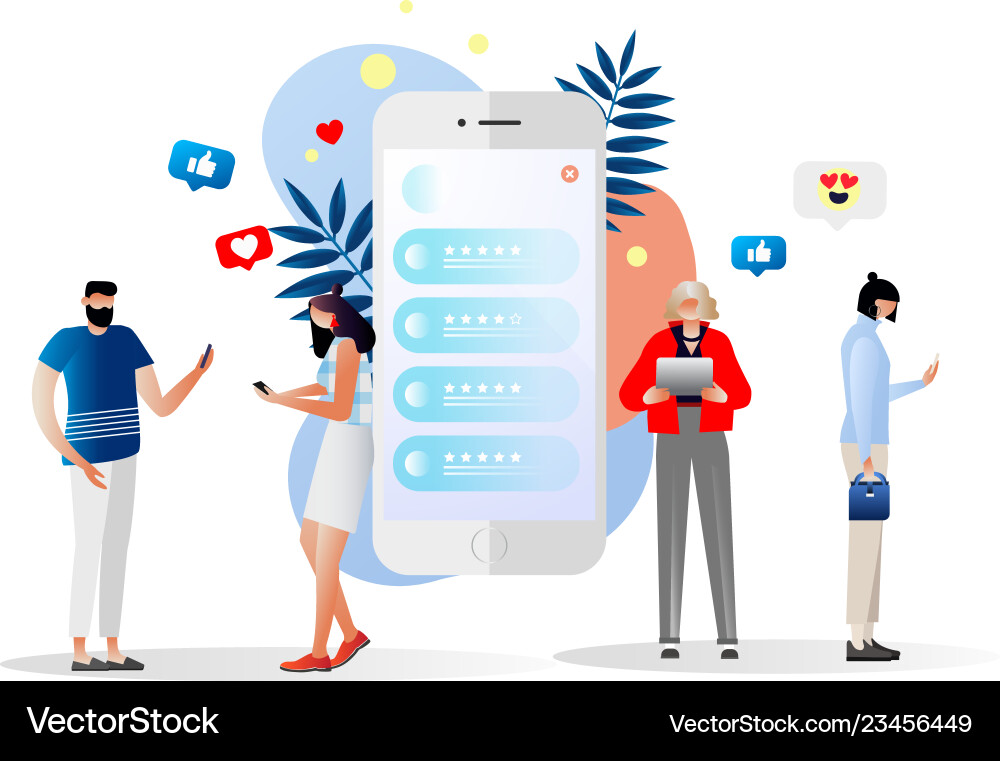 People leave feedback and reviews Royalty Free Vector Image