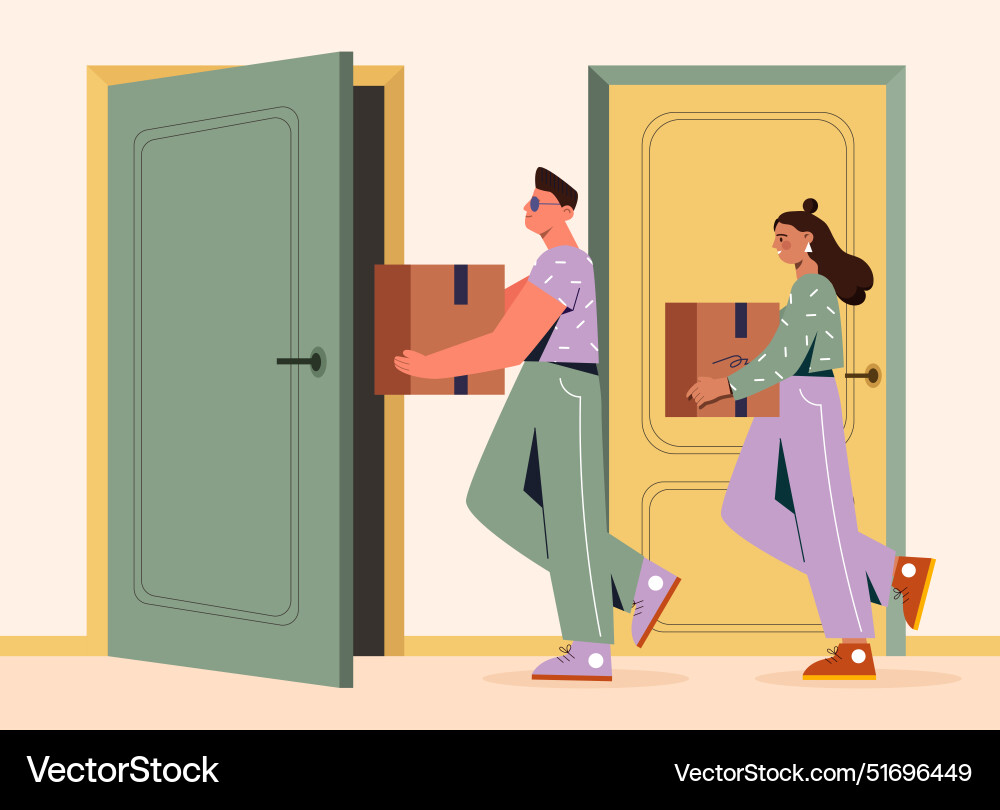 People relocating concept Royalty Free Vector Image