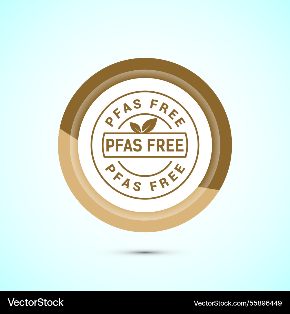 Pfas free icon design label badge Royalty Free Vector Image