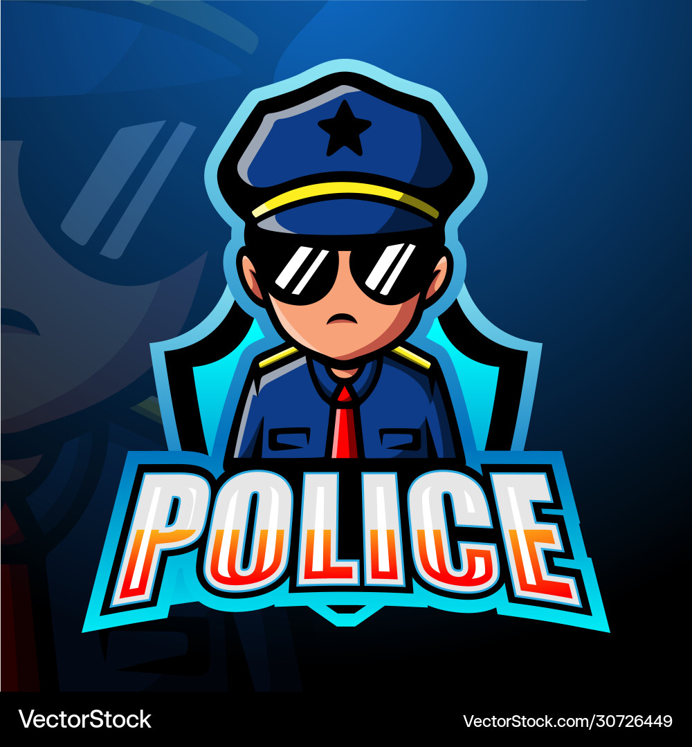 Police mascot esport logo design Royalty Free Vector Image