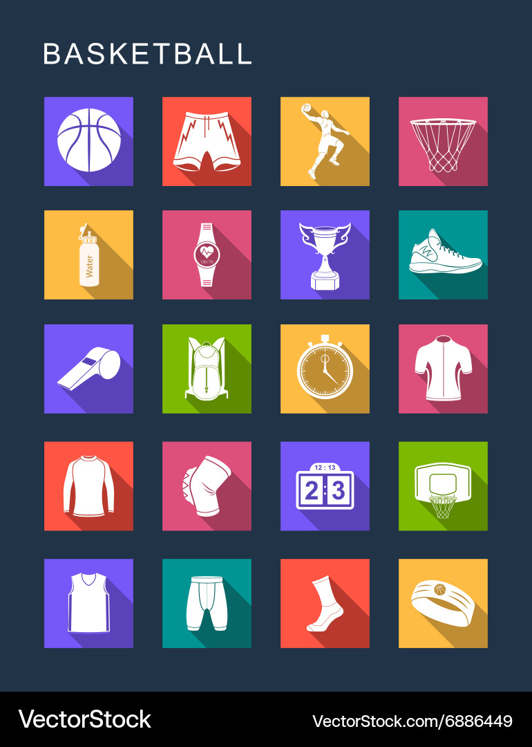 Set flat square icons Royalty Free Vector Image