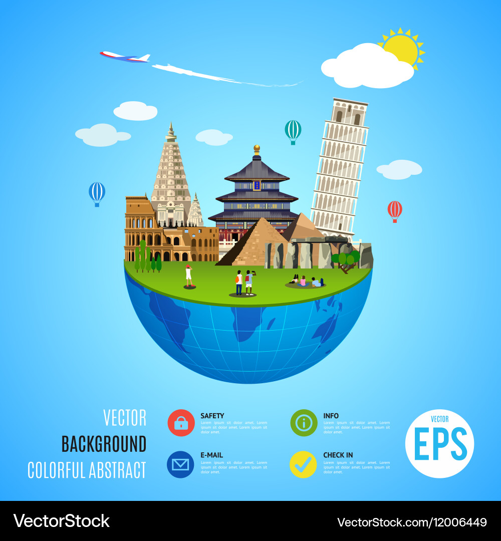 World landmarks concept Royalty Free Vector Image