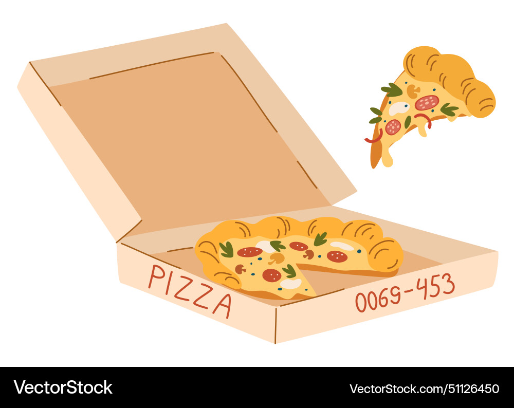 1839 pizza box Royalty Free Vector Image - VectorStock